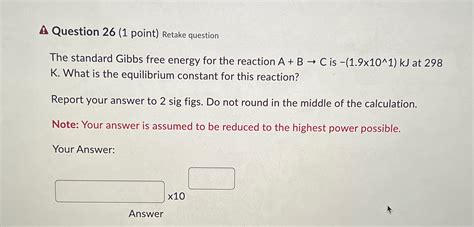 Solved Question Point Retake QuestionThe Standard Chegg