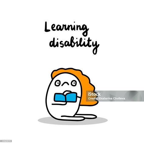 학습 장애 손 그린 벡터 일러스트 만화 스타일 여자 슬픈 책 자폐증 증상 인식 0명에 대한 스톡 벡터 아트 및 기타 이미지 0명 검은색 공부 Istock