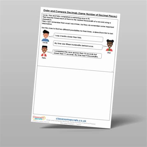 Year 5 Order And Compare Decimals Same Number Of Decimal Places Discussion Problem Resource