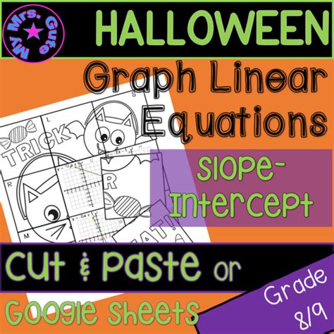 Halloween Graph Linear Equations Slope Intercept Form Cut And Paste