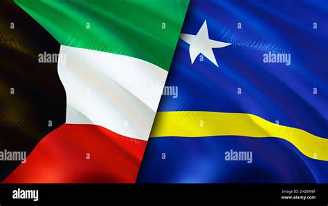 Kuwait And Curacao Flags 3d Waving Flag Design Curacao Kuwait Flag Picture Wallpaper Kuwait