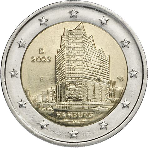 Deutschland 2 Euro 2023 Hamburg Elbphilharmonie
