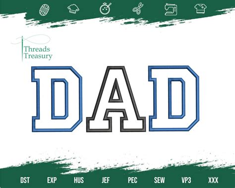 Dad Embroidery Design Dad Monogram Digital Embroidery Perfect T