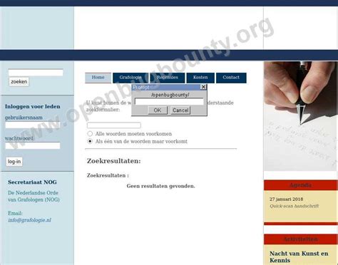 Grafologie Nl Cross Site Scripting Vulnerability OBB Open Bug Bounty