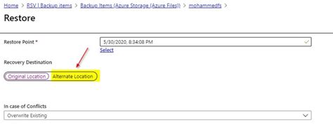Restore File Shares Using Azure Recovery Services Vault