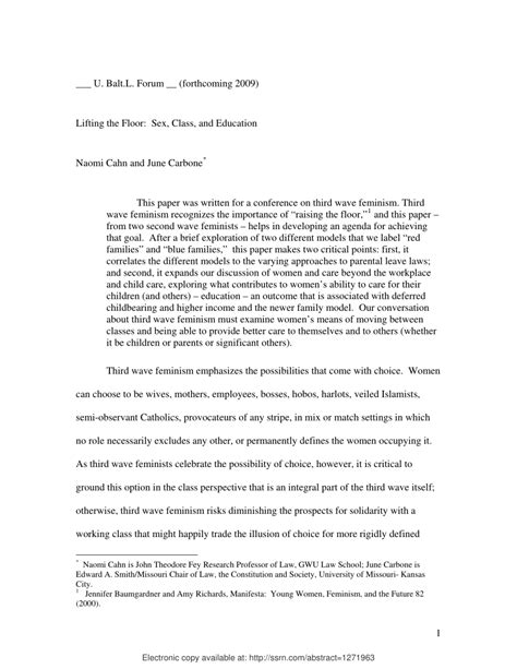 Pdf Lifting The Floor Sex Class And Education