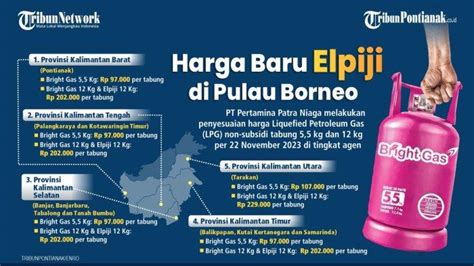 Harga Baru Bright Gas LPG Tabung 5 5 Kg Dan 12 Kg Di Agen Resmi Elpiji