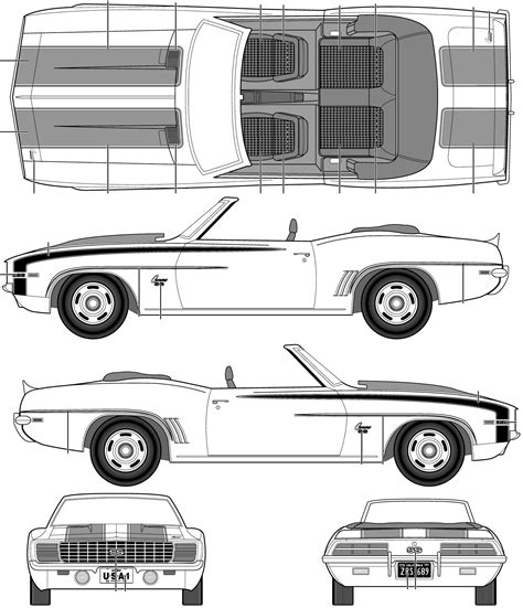 How To Draw A Camaro Ss 1969 Classic Chevrolet 1969 Camaro Magenta A1
