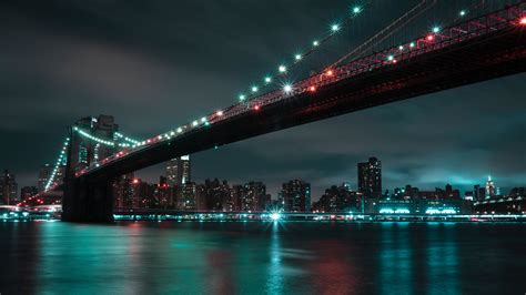 New York Bridge At Night Wallpaper