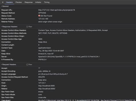 Php Delete Request Is Blocked By Cors With Fetch Api It Works With