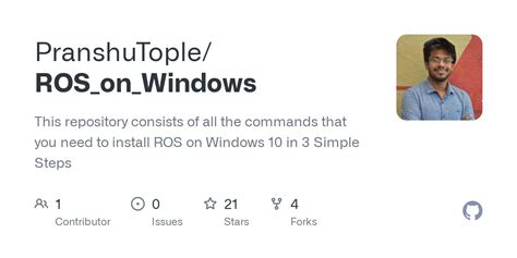 github pranshutople ros on windows this repository consists of all
