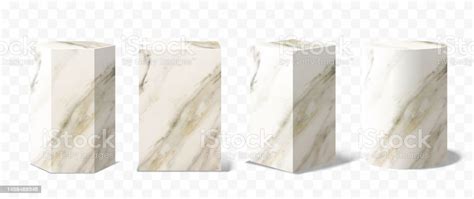 벡터 대리석 연단 받침대 추상 기하학적 빈 박물관 무대 시상식 프레젠테이션을 위한 전시 전시 세트 갤러리 플랫폼 빈 돌 제품 스탠드 현실적인 3d 0명에 대한 스톡 벡터