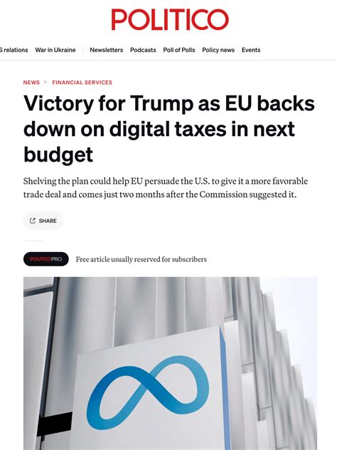 유럽연합 디지털세 도입 철회로 트럼프에게 승리를 안기다 디지털 컴퓨터폰it 에펨코리아