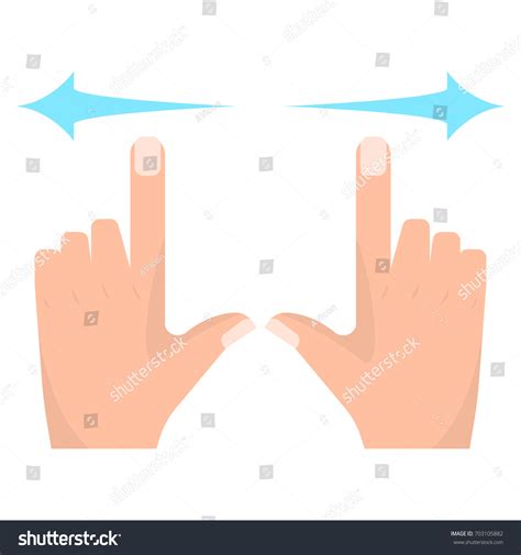 Horizontal Spread Touch Screen Gesture Vector Stock Vector Royalty