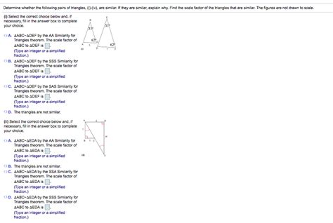 Solved Determine Whether The Following Pairs Of Triangles