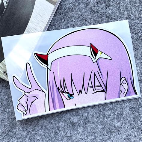 Jdm Stickers Two Dimensional Eyes Reflective Stickers Anime Pink Beauty