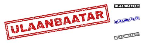 Grunge ULAANBAATAR Scratched Rectangle Watermarks Stock Vector