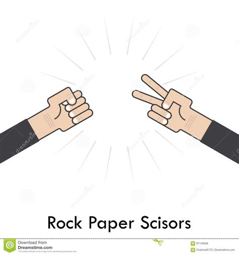 Rock Paper Scisors For It Sign Hand Of Businessmans With Rock Pa Stock