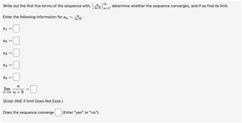 Solved Write Out The First Five Terms Of The Sequence With