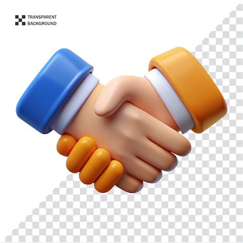 비즈니스 드셰이크 아이콘 3d 렌더링 스타일 아이콘 Png 이미지가 투명한 배경 Psd 파일에 고립되어 있습니다 프리미엄 Psd 파일