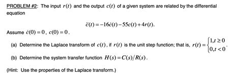 Solved PROBLEM The Input R T And The Output C T Of A Chegg