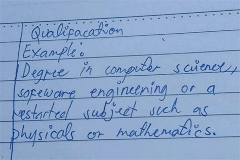 Qualifacation Example Degree In Computer StudyX