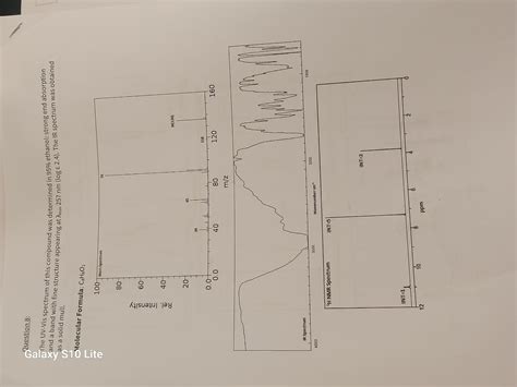 Solved Question 8 The UV Vis Spectrum Of This Compound Was Chegg