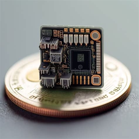 Micro Chip Comparison With Coin Editorial Image Illustration Of