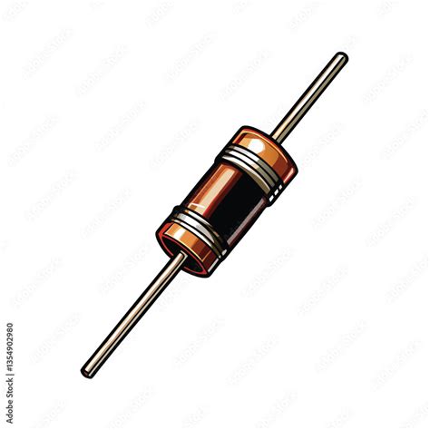 Create A Highly Detailed Realistic Vector Close Up Of A Zener Diode