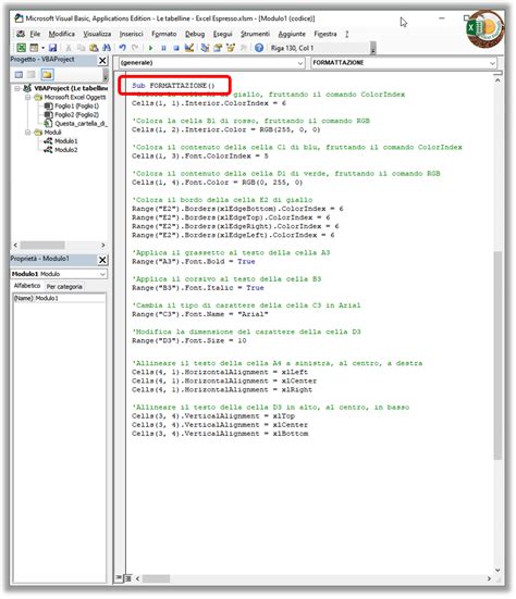 03 le macro formattare celle e caratteri excel espresso