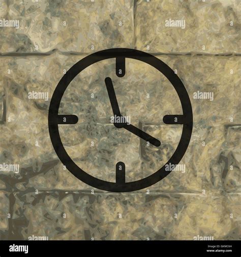 Clock Time Icon Symbol Flat Modern Web Design With Long Shadow And