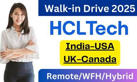 Hcl Tech Walk In Drive For Graduates 6th February Work From Homewfo