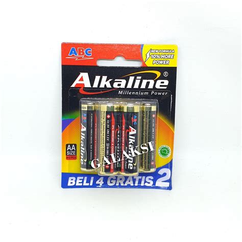 Jual BATERAI ABC ALKALINE AA LR 06 4 2 SET Shopee Indonesia