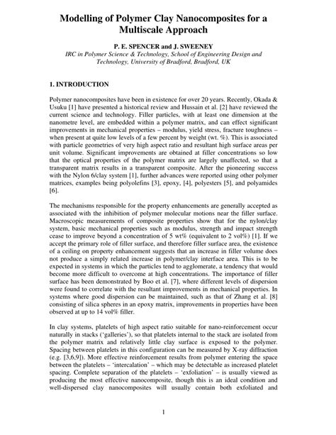 Pdf Modeling Of Polymer Clay Nanocomposites For A Multiscale Approach