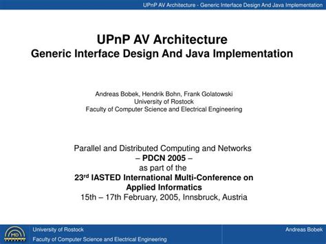 Ppt Upnp Av Architecture Generic Interface Design And Java