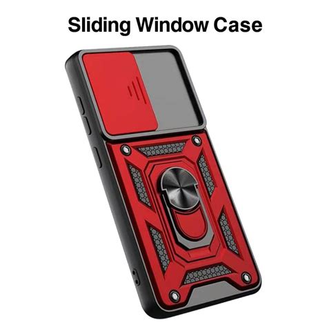 Sdtek Case For Samsung Galaxy S Fe G Phone Camera Cover Magnetic Ring Stand Red