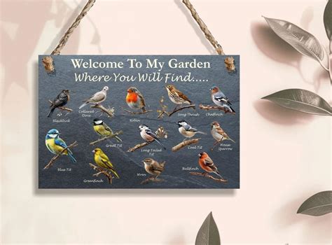 Beautiful Personalised Garden Bird Identification Chart On Slate Perfect T