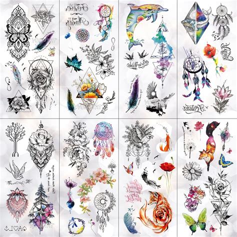 Temporary Tattoos Stickers Dark Rose Flowers Arm Shoulder Tattoo