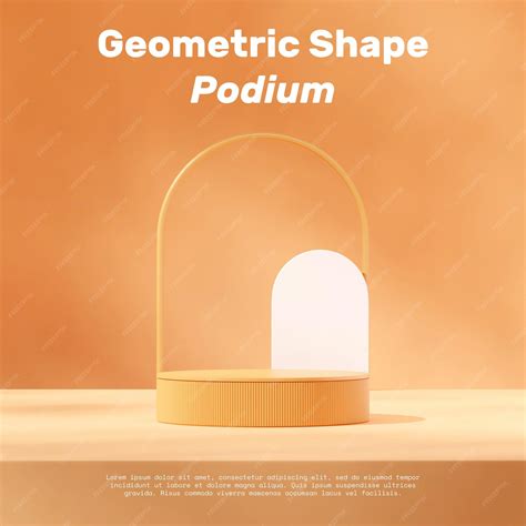 Пустое пространство желтый цилиндр подиум в квадратном белом фоне арки минимальная стена 3d