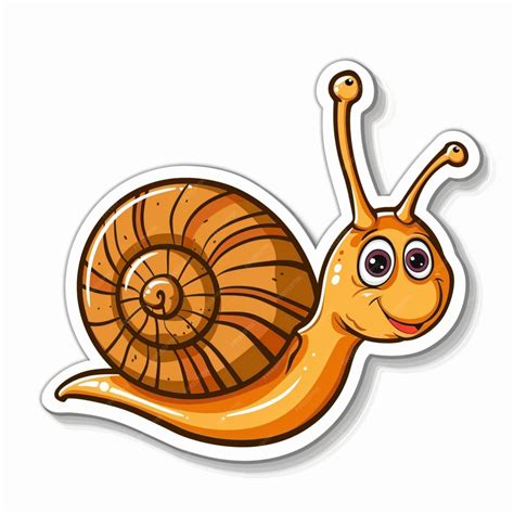 Premium Photo Cute Snail Sticker In Vibrant Colors