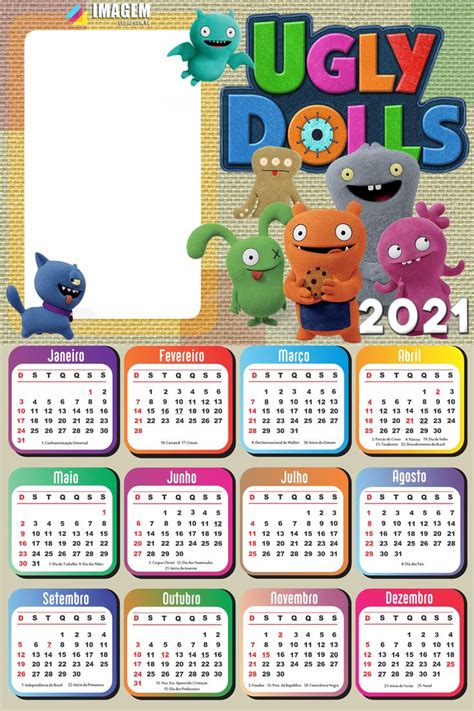 Calendário 2021 Uglydolls Moldura Pra Foto Imagem Legal