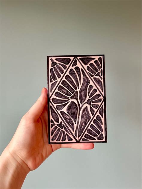 Linocut Printmaking Block Before Carving Linoleum Block Rubber