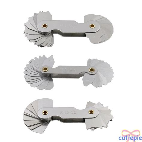 Cutie Portable Radius Fillet Gauge ชุดโลหะเว้านูน Arc ภายนอกภายใน Arc