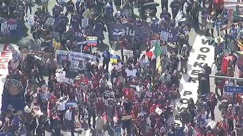 Thousands Gather For May Day Rallies Marches Held Across Los Angeles
