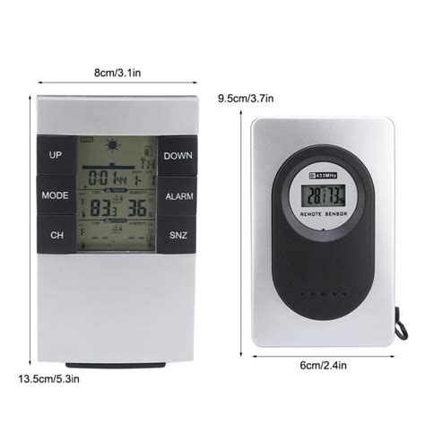 Sonew Thermomètre Hygromètre Horloge Station météorologique Réveil