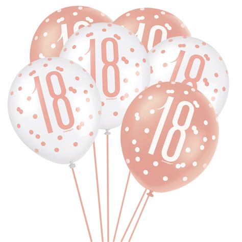 Birthday Glitz Rose Gold 18th Pearlised Balloons Party Packs