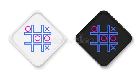 Line Tic Tac Toe Game Icon Isolated On White Background Colorful