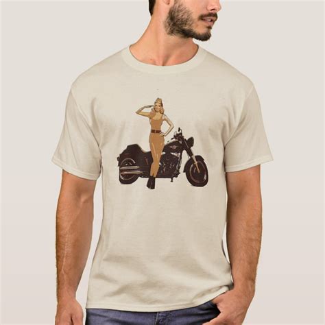 Vintage Motorcycle Poster Pin Up Girl T Shirt Zazzle