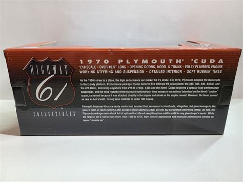 1970 Plymouth Cuda Aar B5 Blue Highway 61 50550 Le 118 Scale Nib Ebay