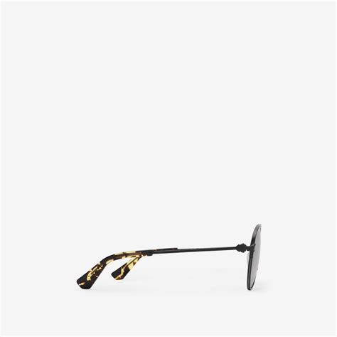 Shield Aviator Sunglasses In Black Burberry® Official
